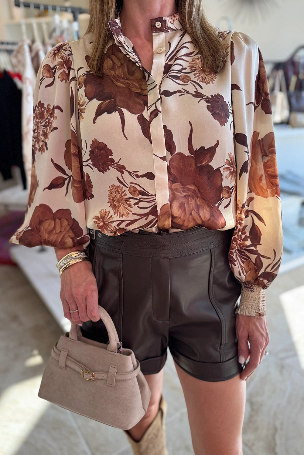 Posh Peony Satin Blouse – Katie's Korner